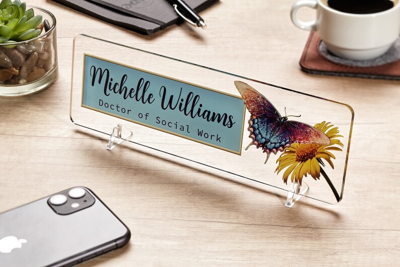 Desk Name Plate Desk Name Sign Modern Office Decor Name - Etsy