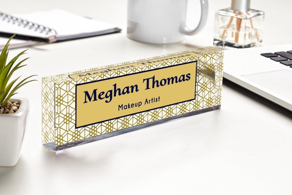 Clear Name Plate for Desk Desk Name Plate Desk Name Sign - Etsy