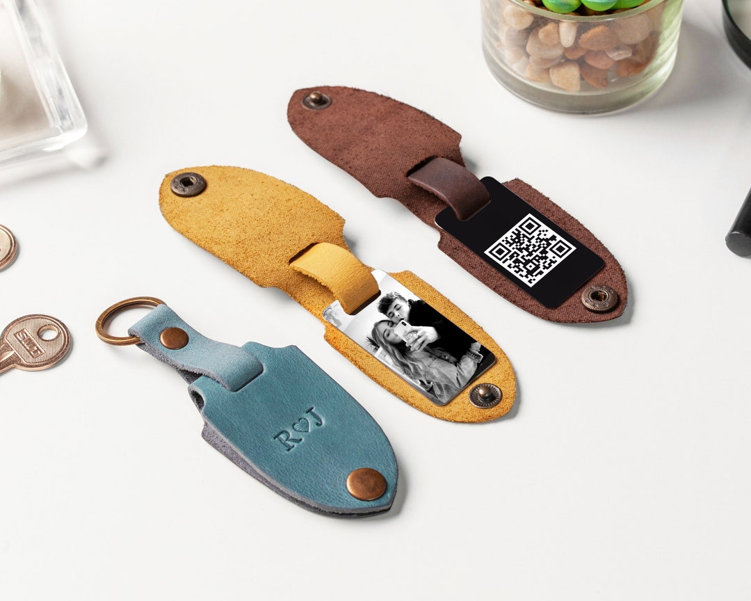 Custom Song Music Keychain, Photo Leather Keychain, Song Code Keyring ...