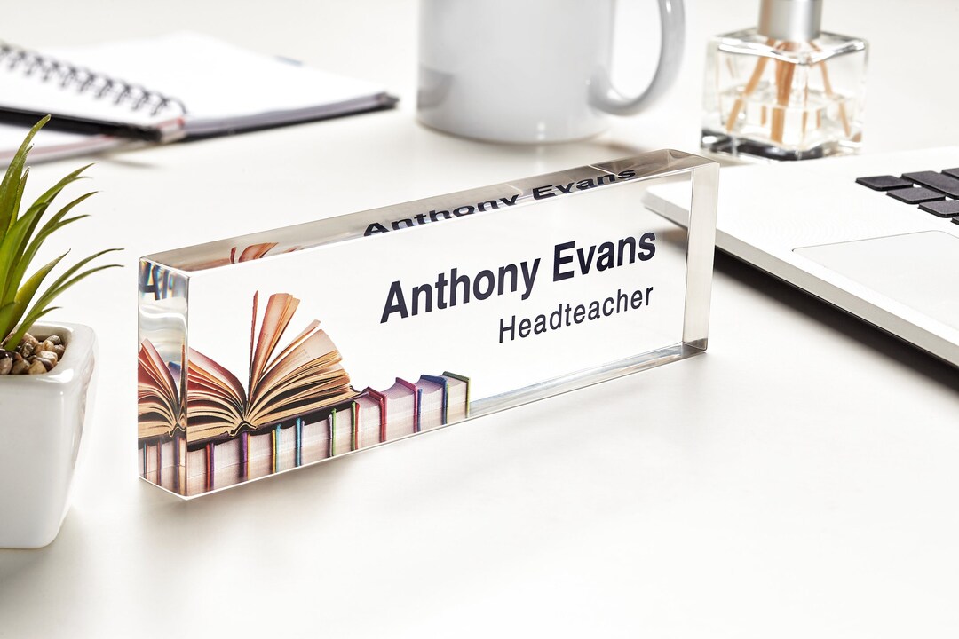 Personalized Acrylic Desk Nameplate - Gift for Teachers, Principals ...