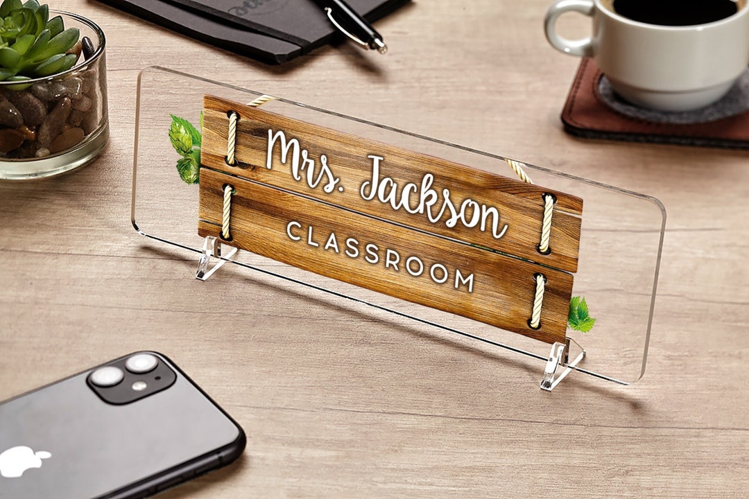 Personalized Teacher Name Sign, Classroom Sign, Custom Desk Plaque ...
