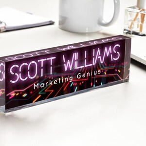 Desktop Nameplate, Name Plate for Desk, Office Sign, Custom Name Plate ...