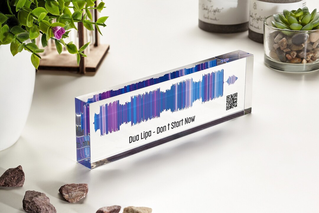 Custom Sound Wave on Clear Acrylic Glass Block, Music Gifts for Her ...