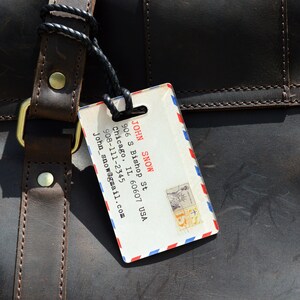 Personalized Leather Luggage Tags Handmade Luggage Label Monogram ...