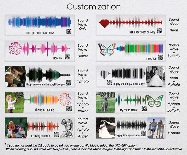 Personalised Soundwave Voice or Song, Custom Sound Wave on Clear ...