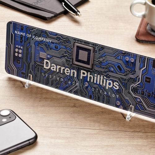 Circuit Board Desk Name Plate / Modern Office Decor / Tech - Etsy