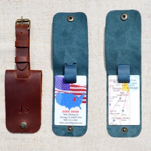 Personalized Leather Luggage Tags Handmade Luggage Label Monogram ...