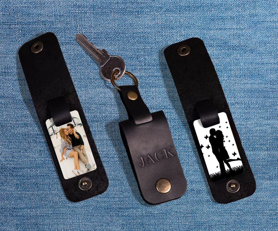 Mens Gift, Accessory for Men, Personalized Leather Photo Keychain ...