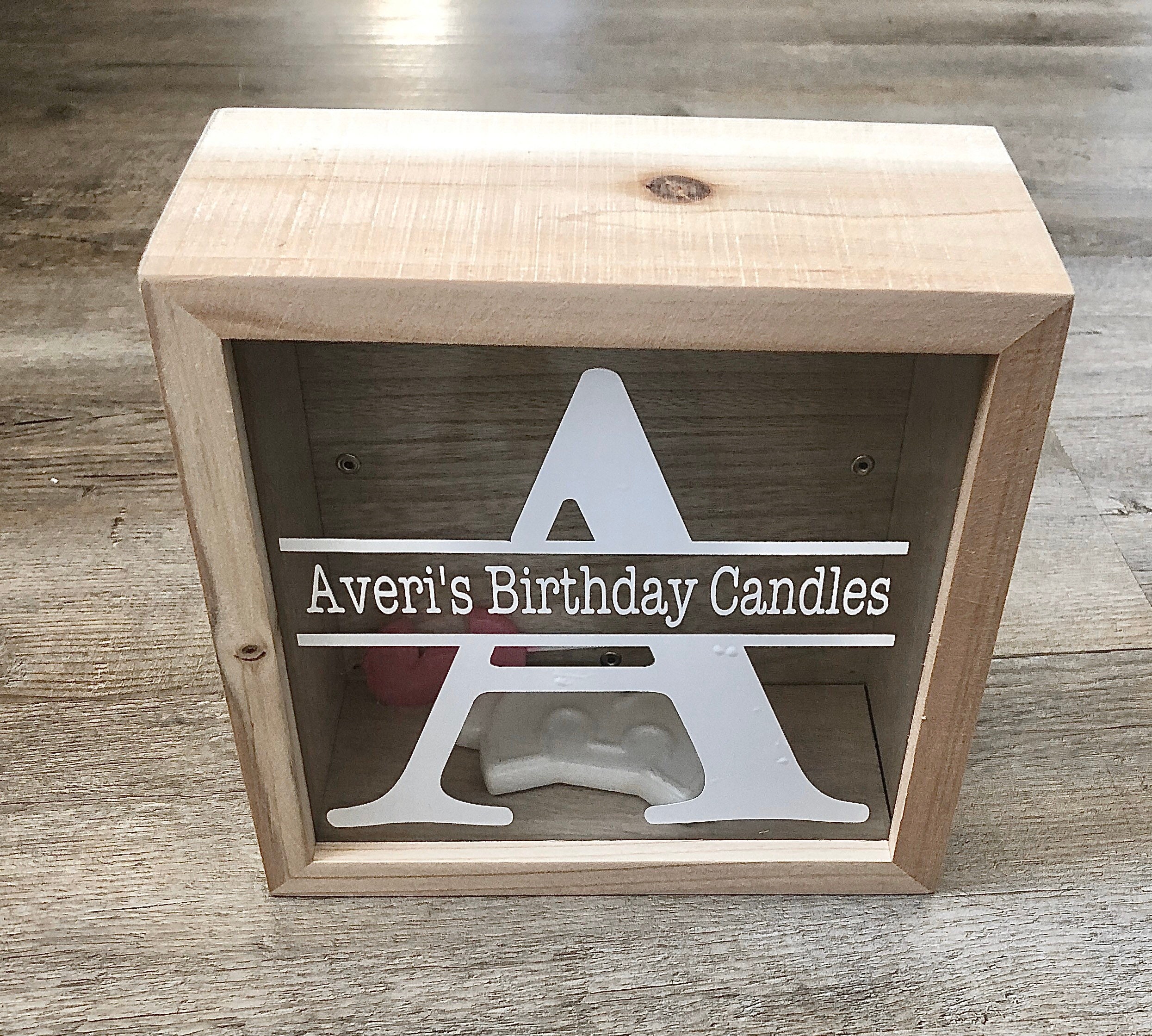 Birthday Candle Shadow Box First Birthday Present Baby - Etsy