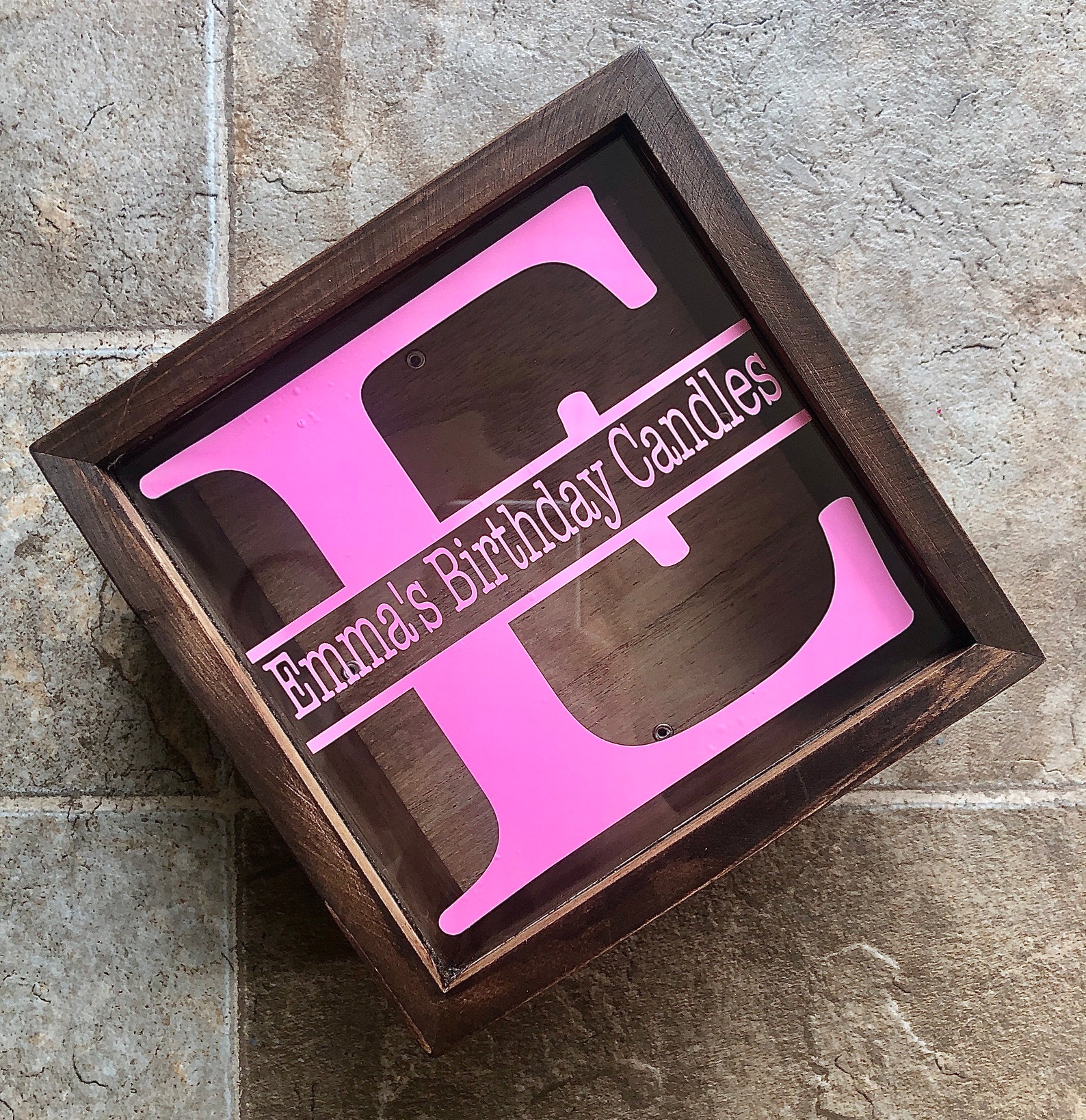 Birthday Candle Shadow Box First Birthday Present Baby - Etsy