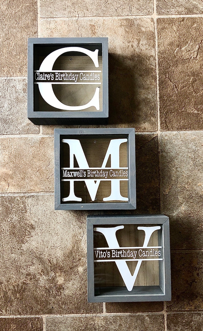 Birthday Candle Shadow Box First Birthday Present Baby | Etsy