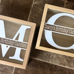 Birthday Candle Shadow Box First Birthday Present Baby - Etsy