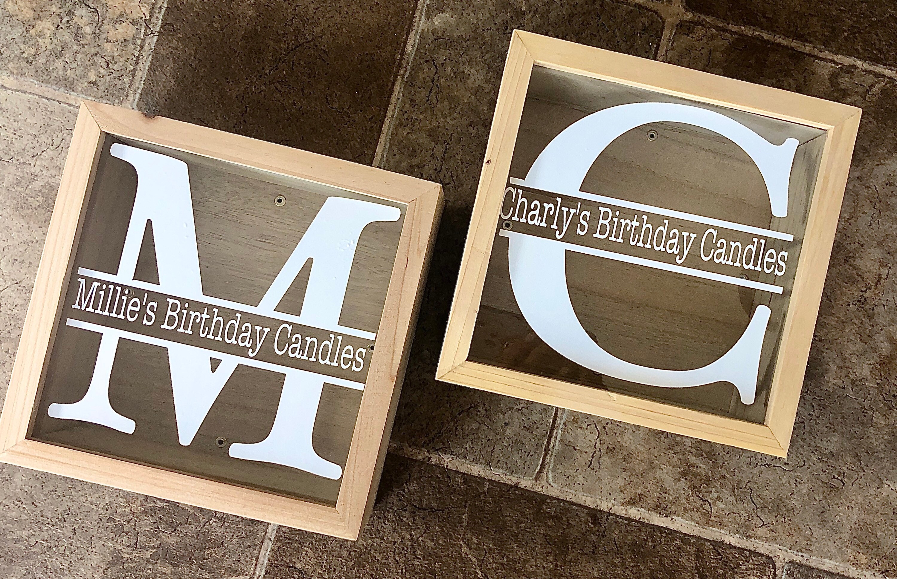 Birthday Candle Shadow Box First Birthday Present Baby - Etsy