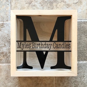 Birthday Candle Shadow Box First Birthday Present Baby - Etsy