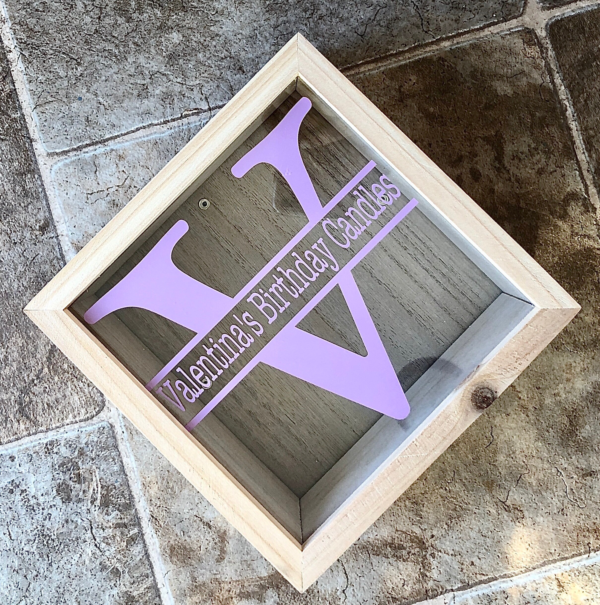 Birthday Candle Shadow Box First Birthday Present Baby - Etsy