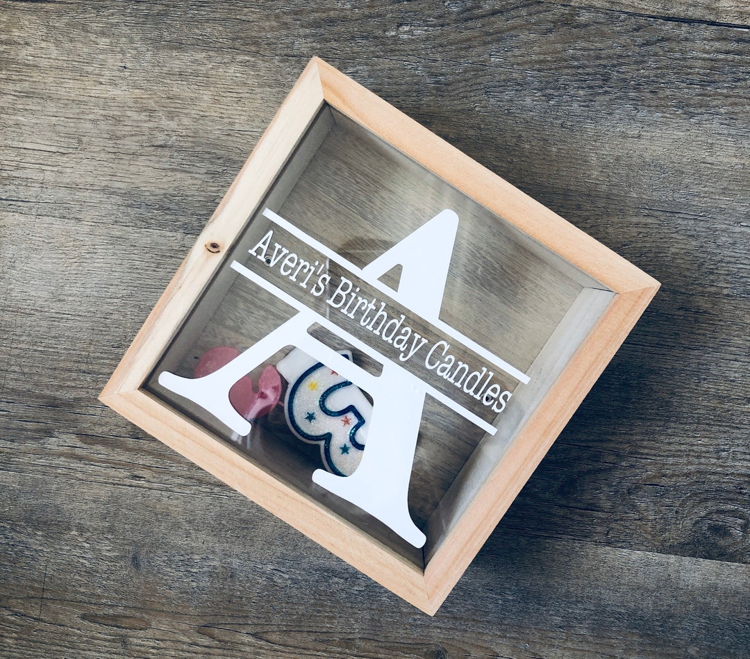 Birthday Candle Shadow Box First Birthday Present Baby - Etsy