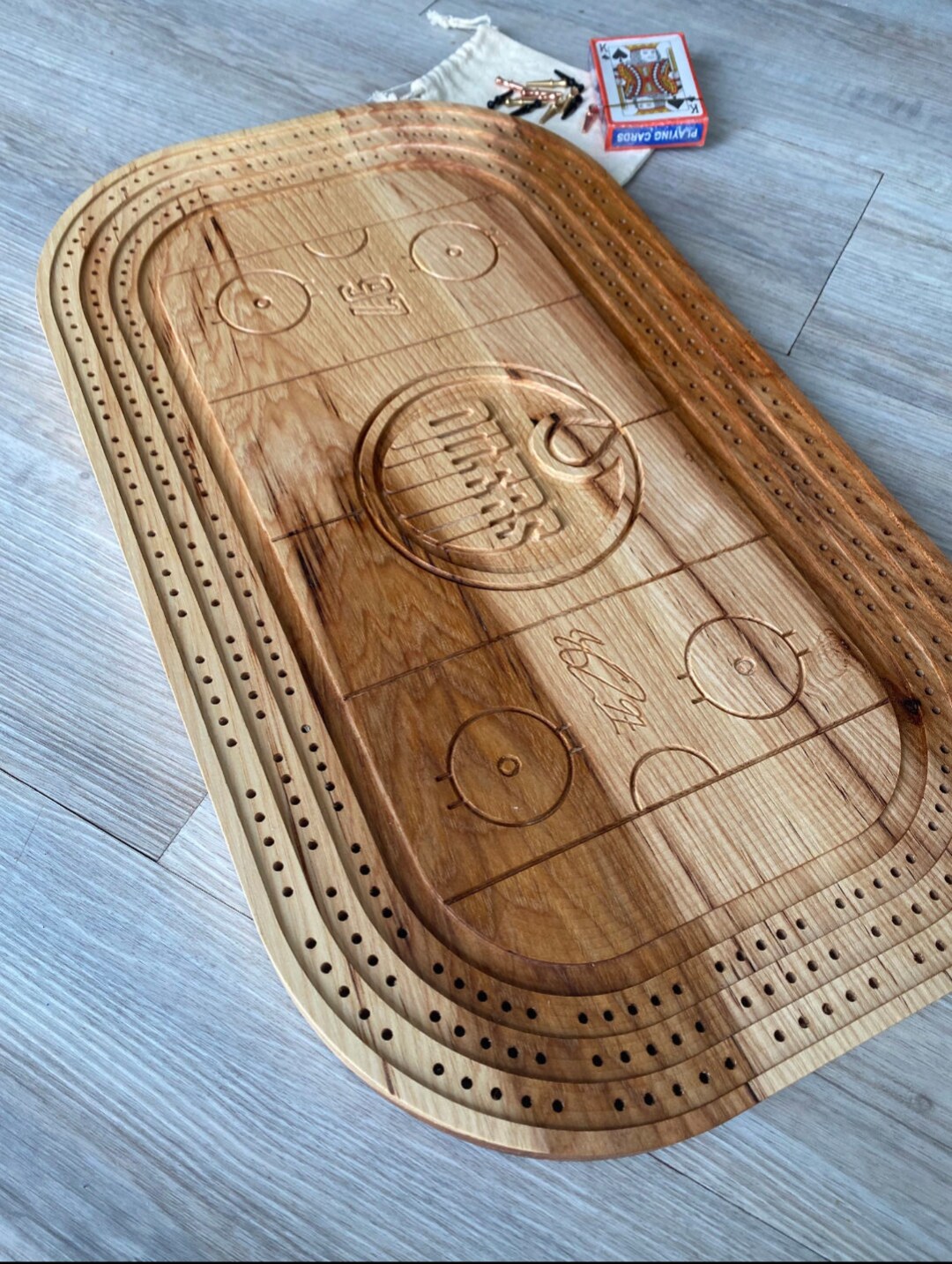 Cribbage Board With Oilers Logo - Etsy