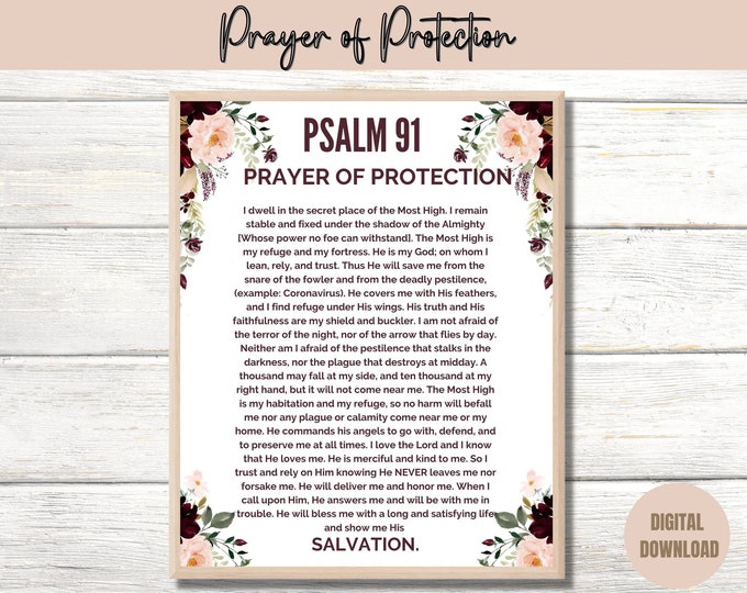 Psalm 91 -protection Prayer| God's Protection Prayer| Christian Wall ...