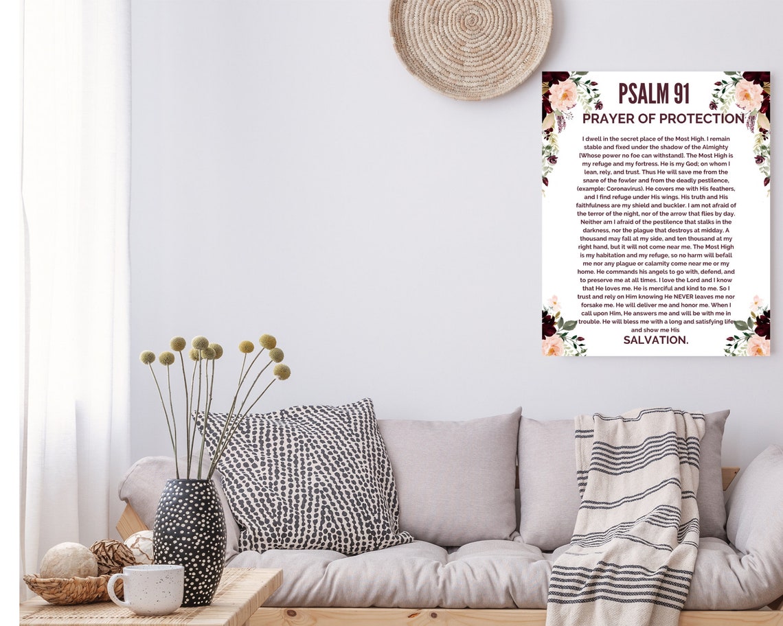 Psalm 91 Prayer of Protection |bible Verse Printable Wall Art| 2 Pdfs 8 ...