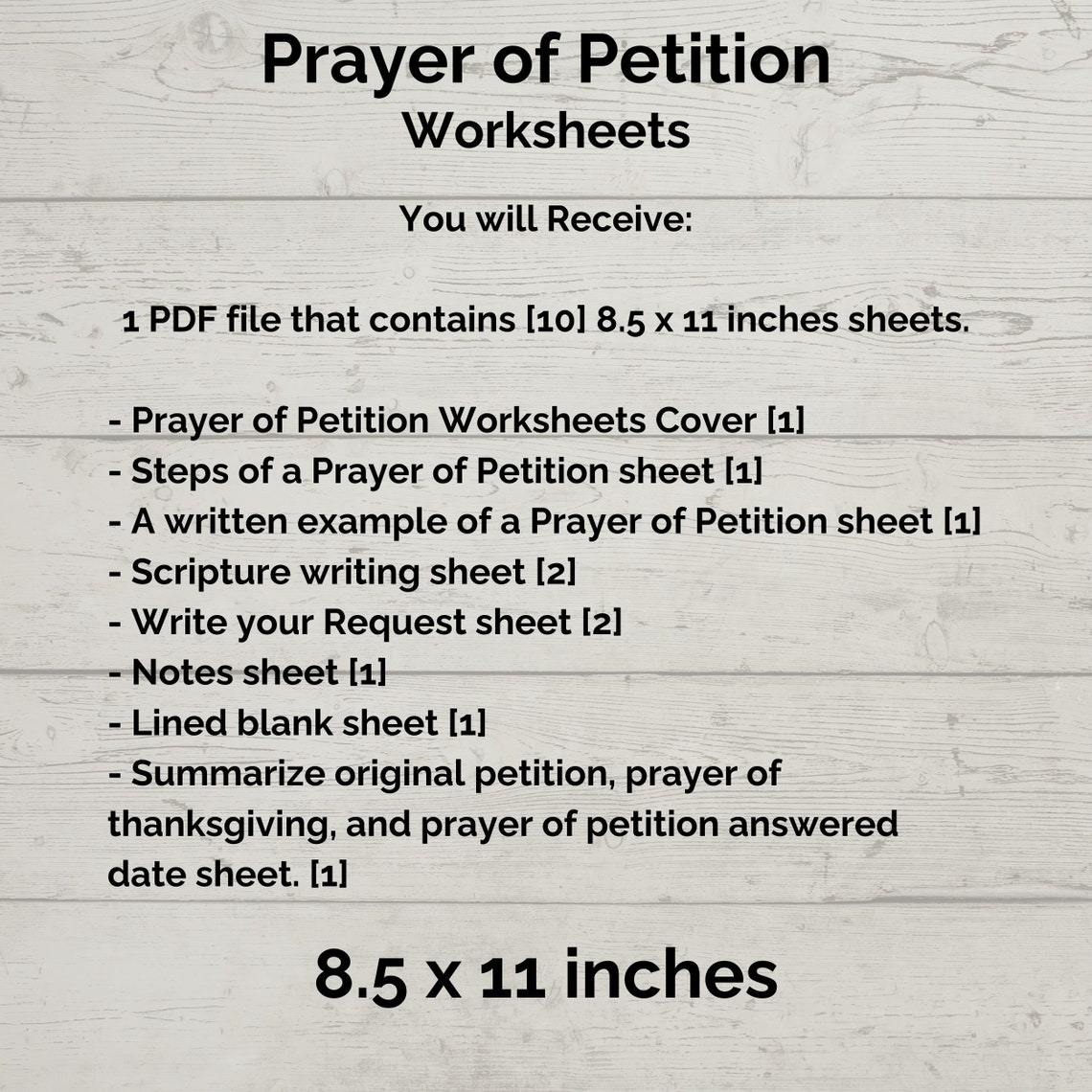 Prayer of Petition Worksheets|10 Page Packet| INSTANT DOWNLOAD - Etsy