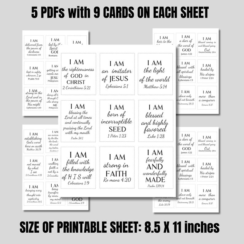 45 I AM Scripture Affirmation Cards on Your Identity in Christ, Daily ...