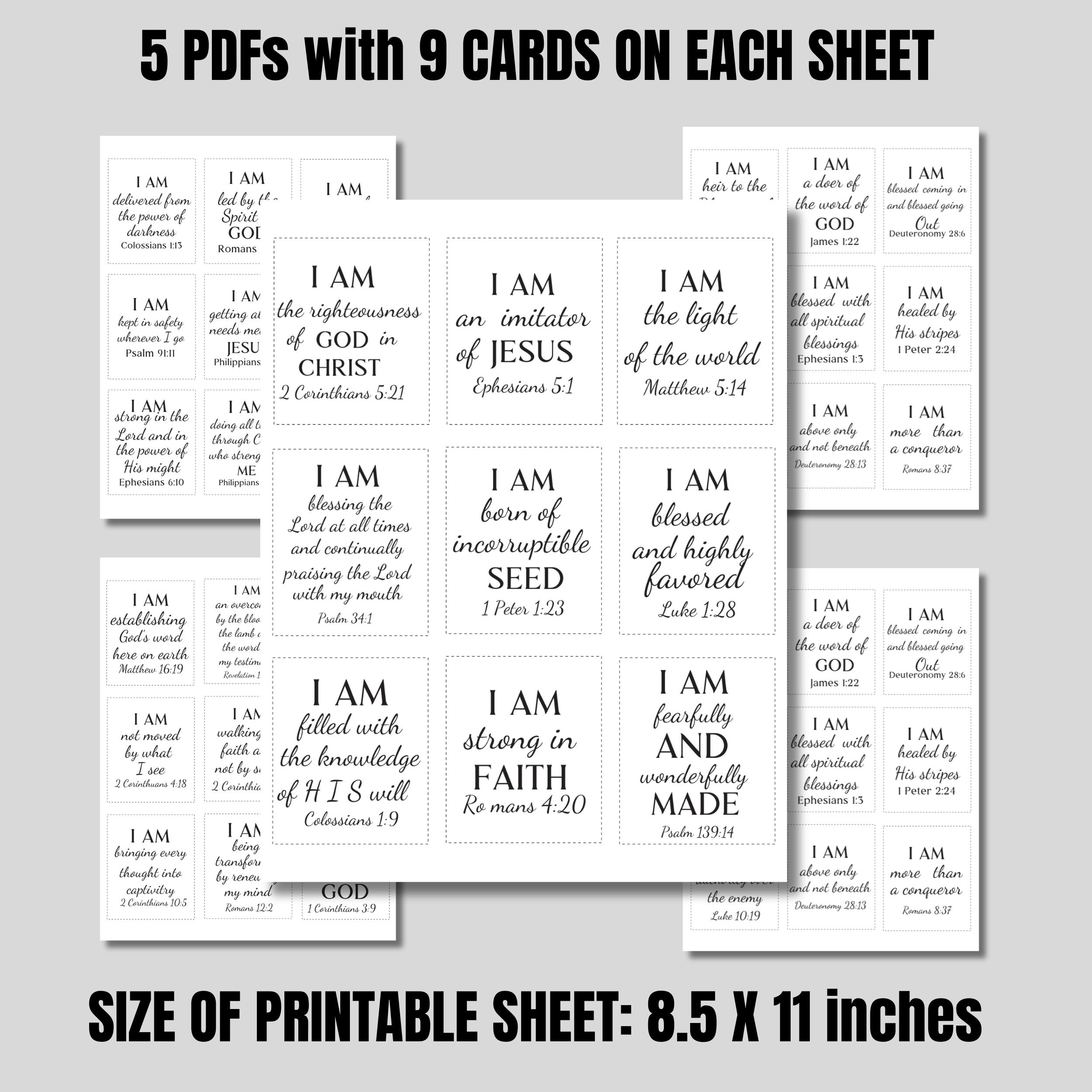 45 I AM Scripture Affirmation Cards on Your Identity in Christ, Daily ...