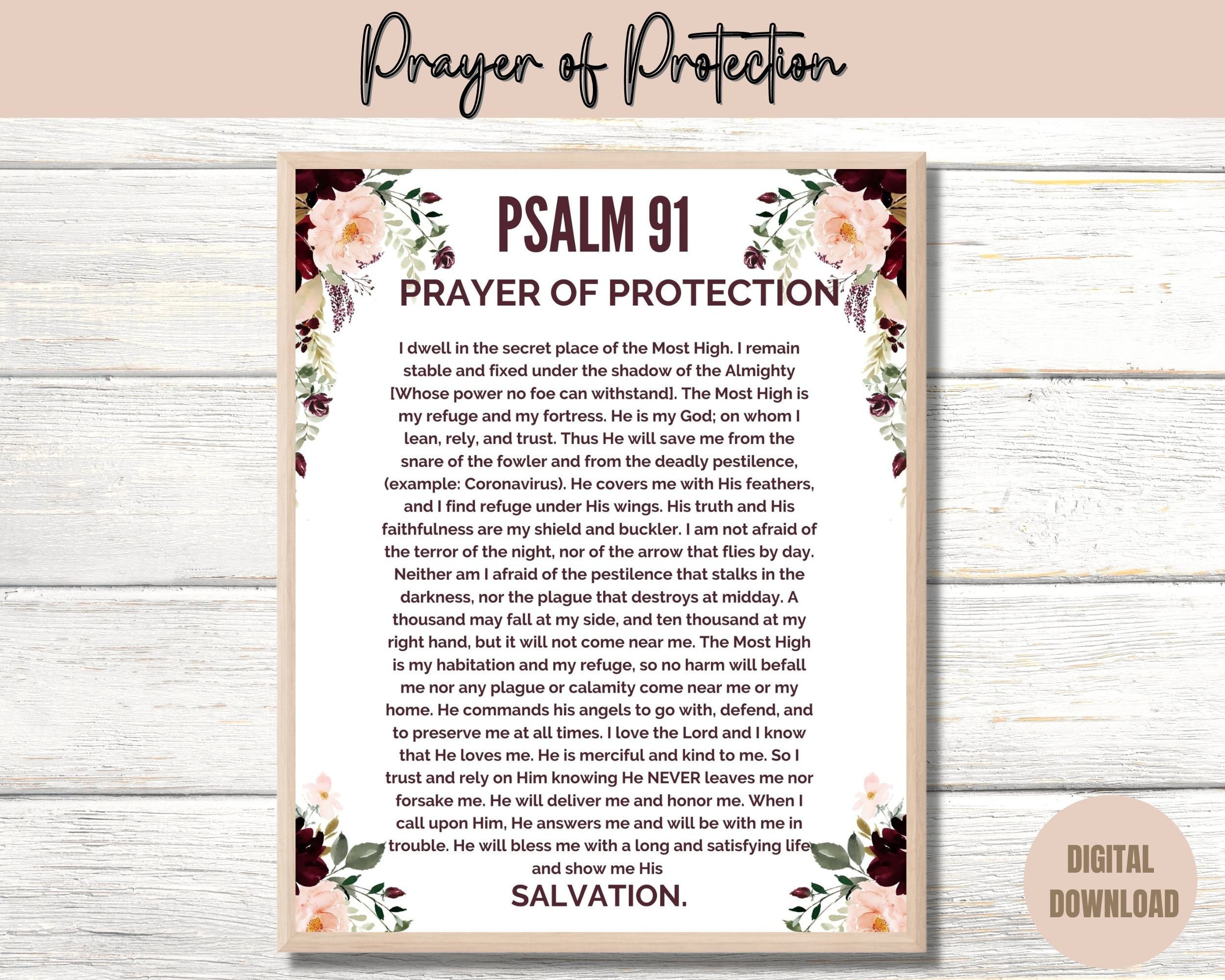 Psalm 91 Prayer of Protection |bible Verse Printable Wall Art| 2 Pdfs 8 ...
