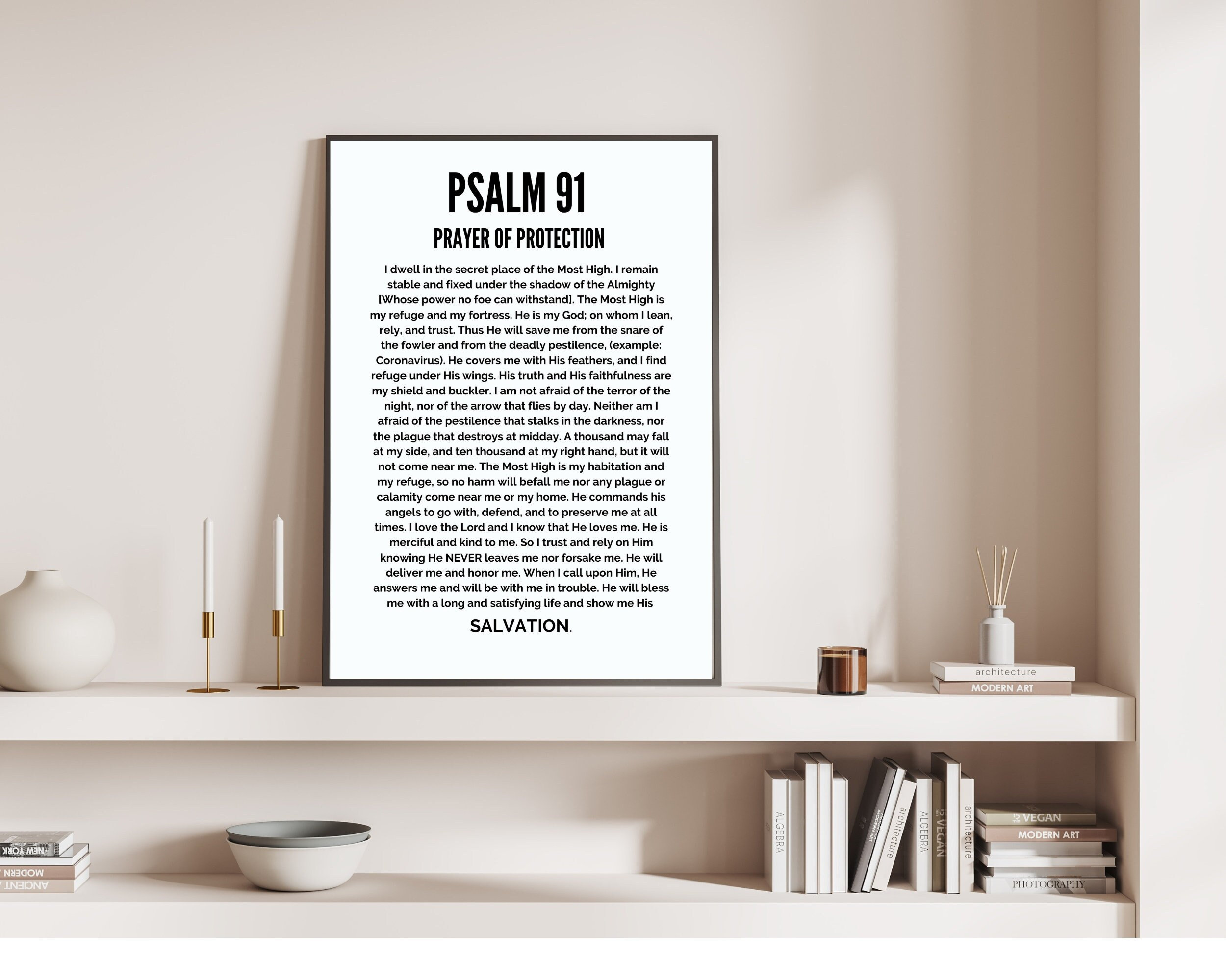 PSALM 91-prayer of Protection Christian Wall Art| Scripture Digital ...