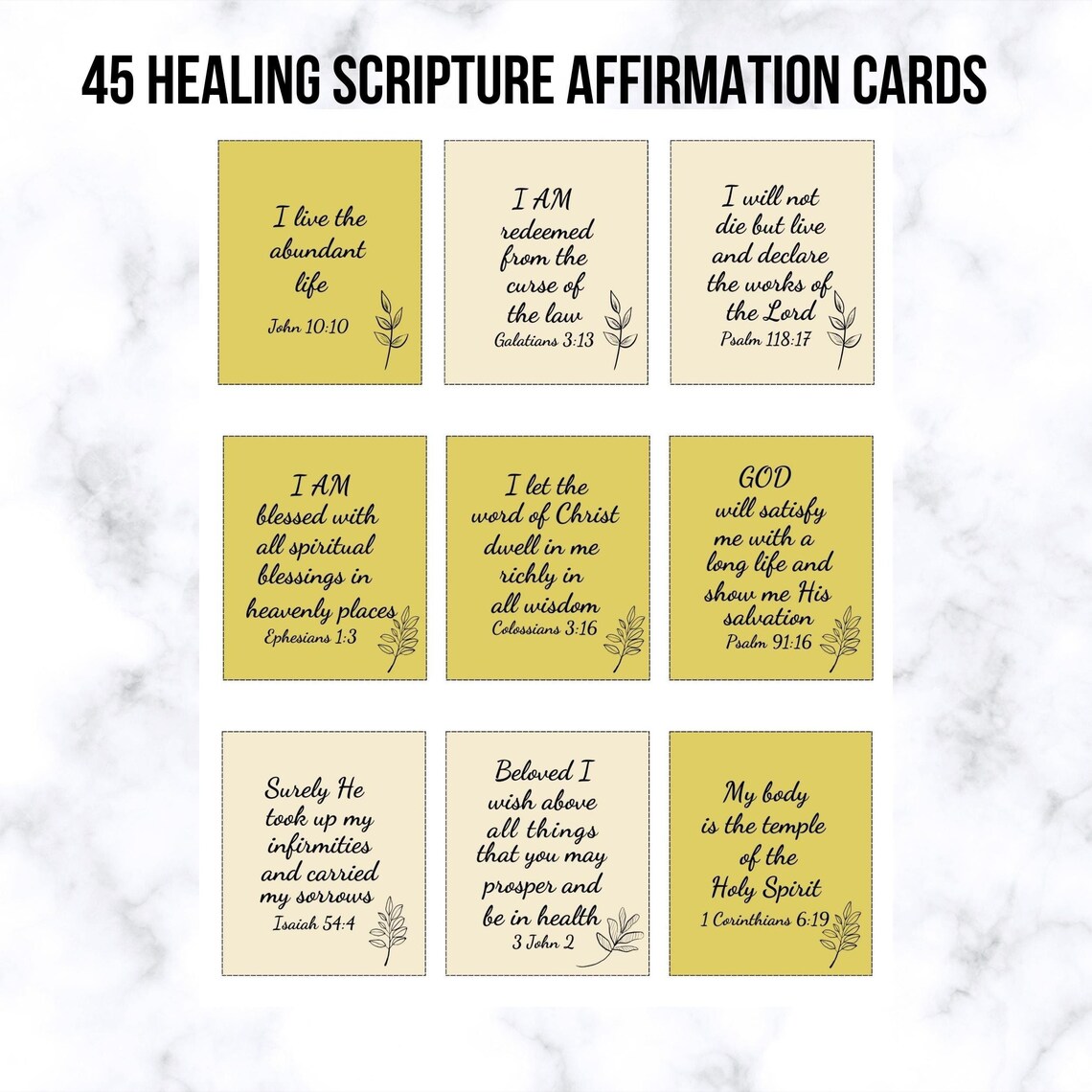 45 Healing Bible Verse Affirmation Cards, Daily Prayer Cards for ...