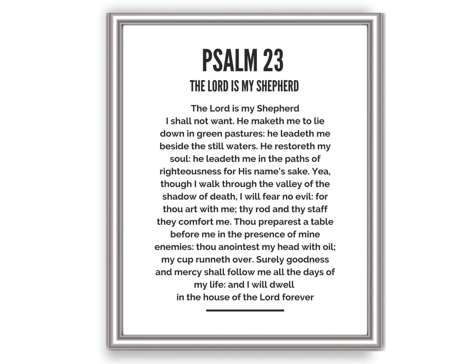 Psalm 23 - the Lord is My Shepherd Christian Wall Art- Bold Font ...