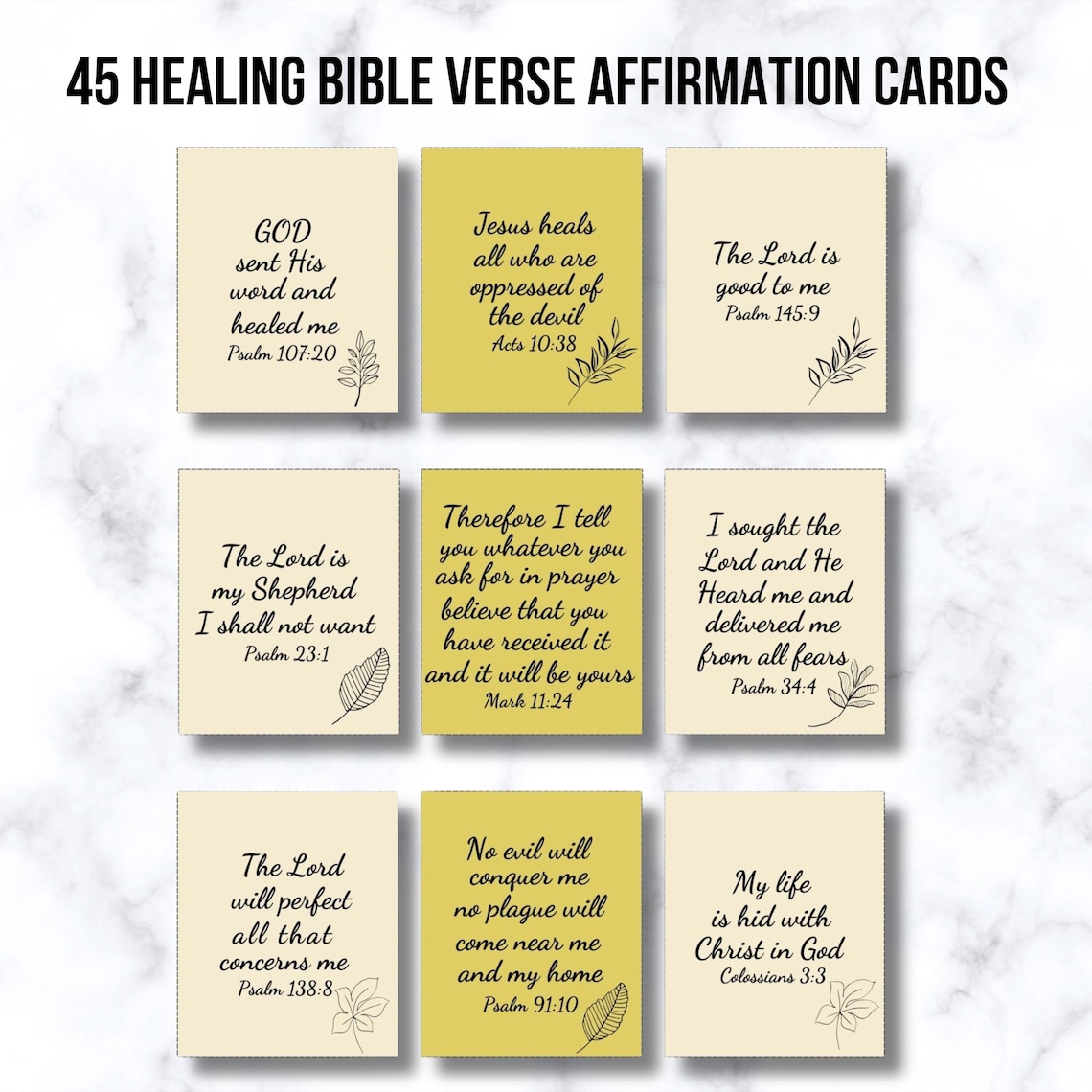 45 Healing Bible Verse Affirmation Cards, Daily Prayer Cards for ...