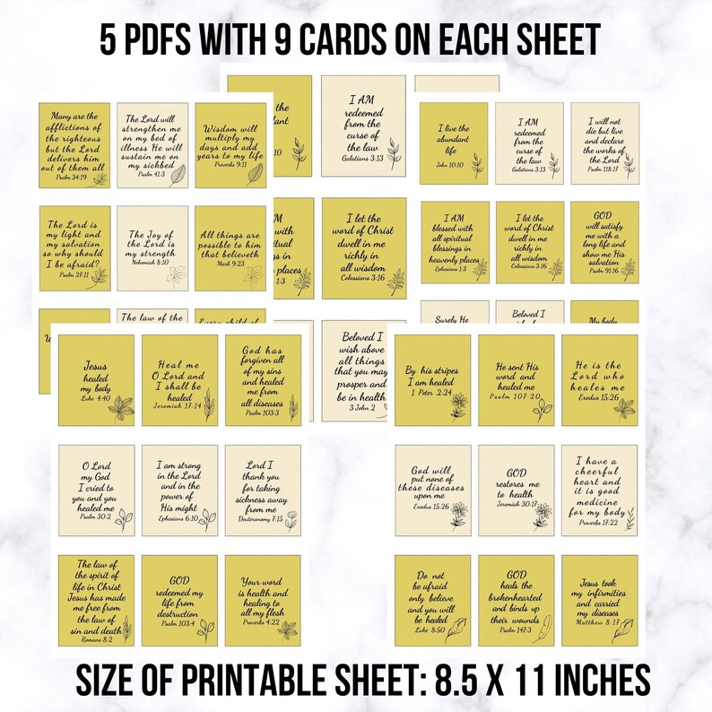 45 Healing Bible Verse Affirmation Cards, Daily Prayer Cards for ...