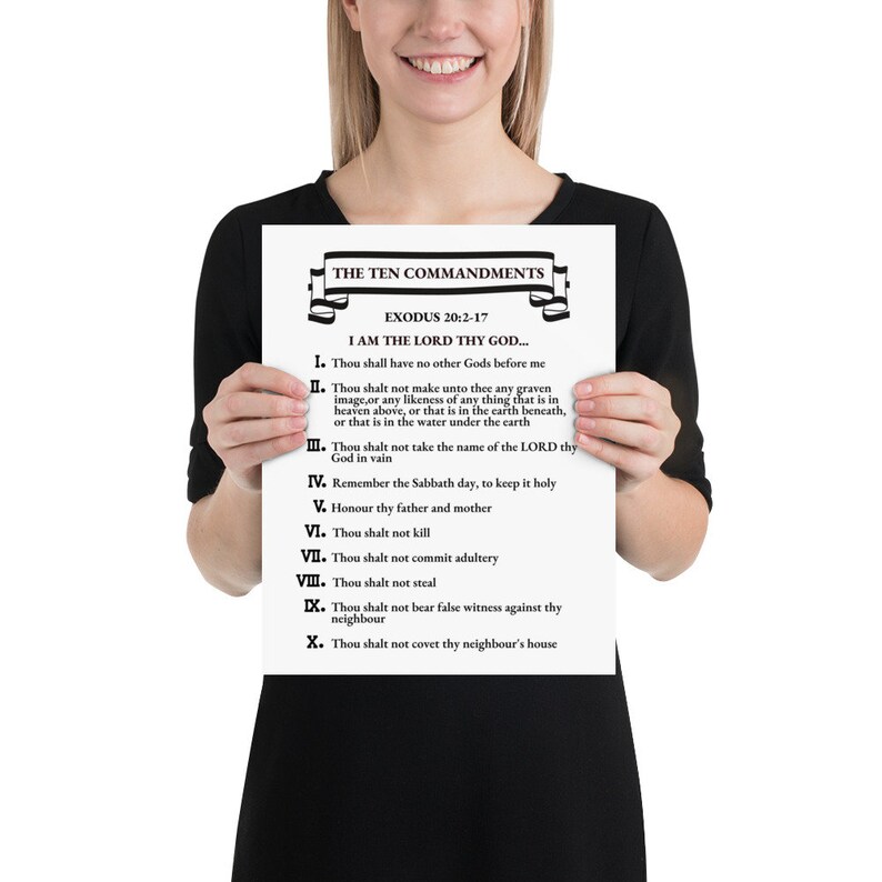 The Ten Commandment Poster - Unframed Enhanced Matte Poster, 8x10 ...