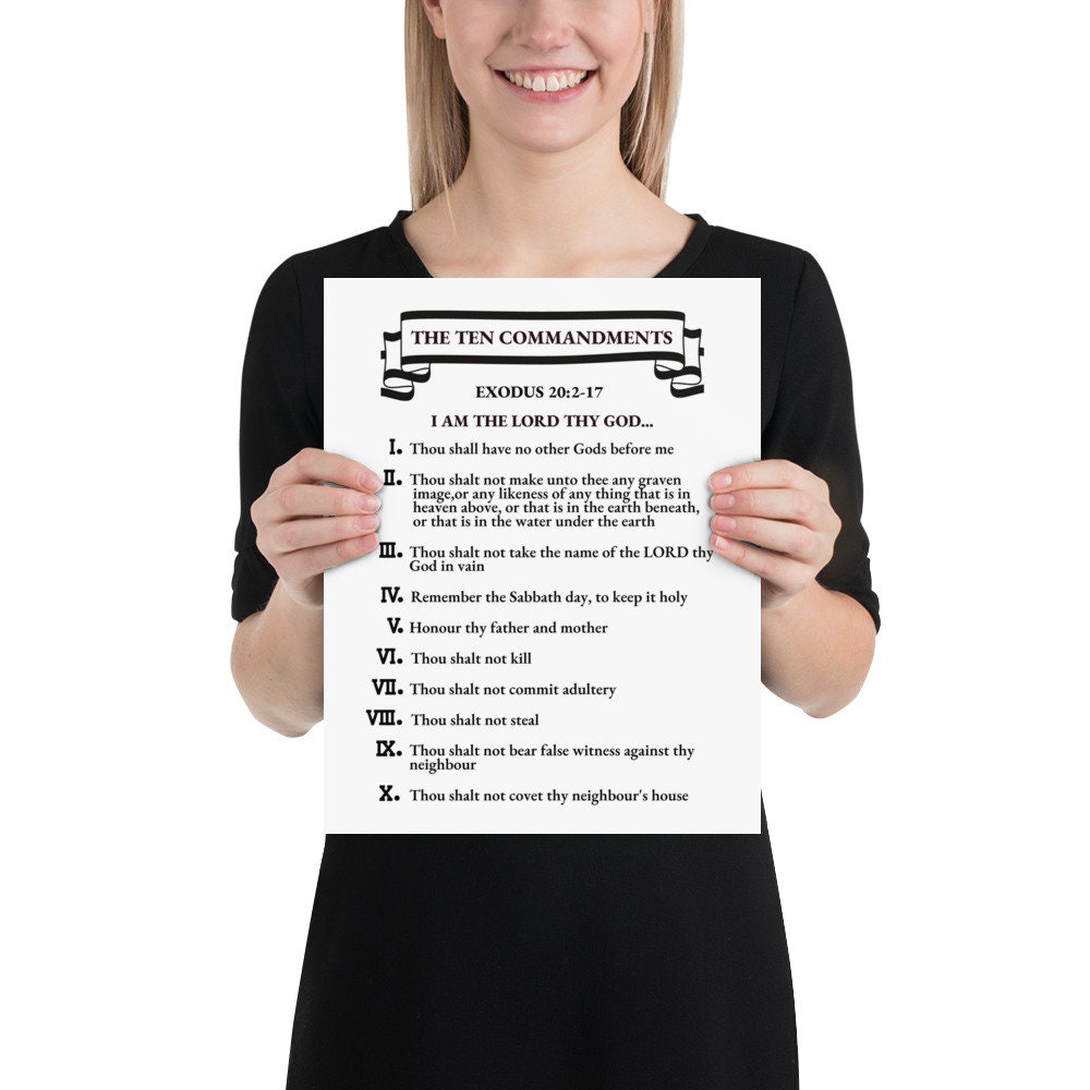 The Ten Commandment Poster - Unframed Enhanced Matte Poster, 8x10 ...