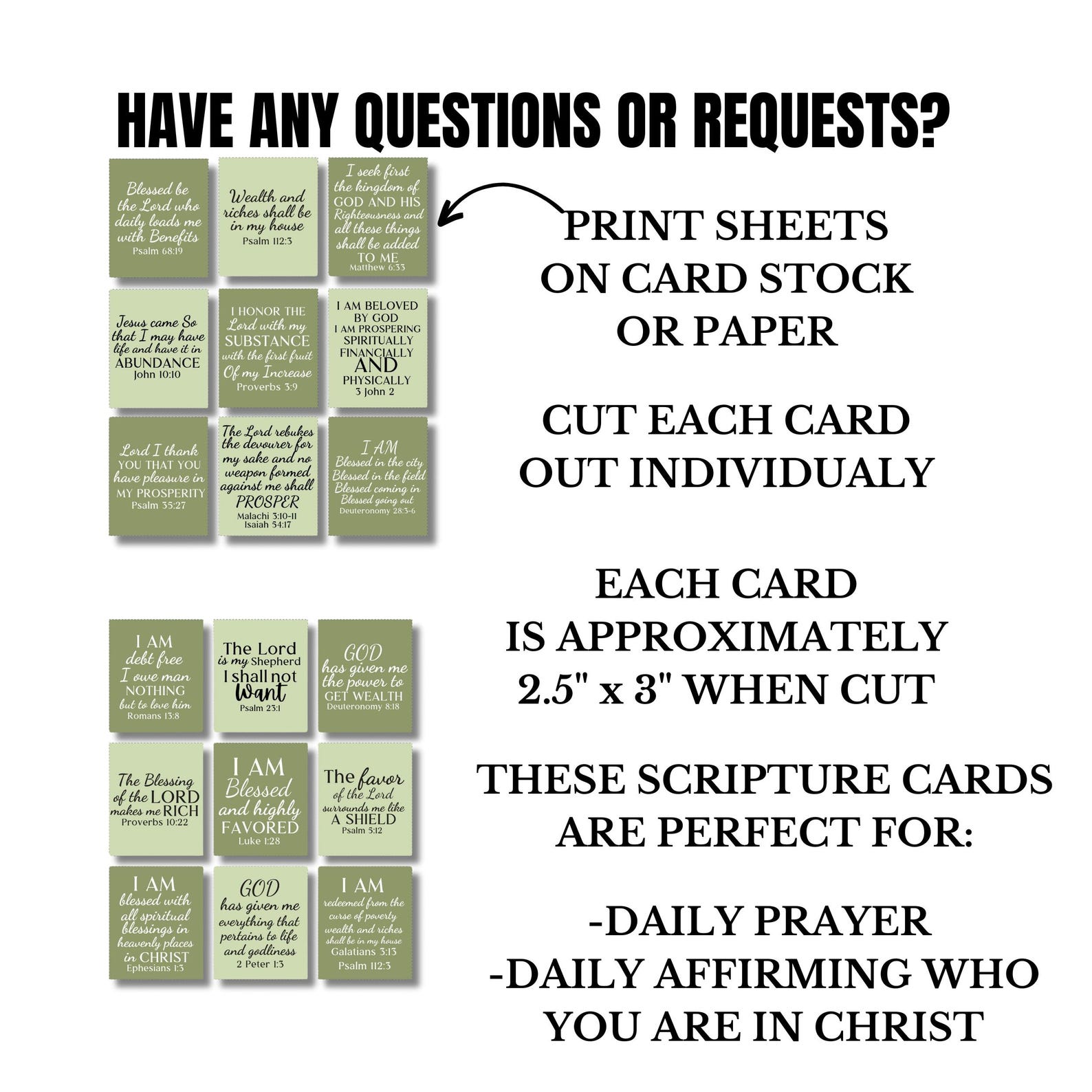 36 Financial Scripture Affirmation Cards - Daily Financial Scripture ...