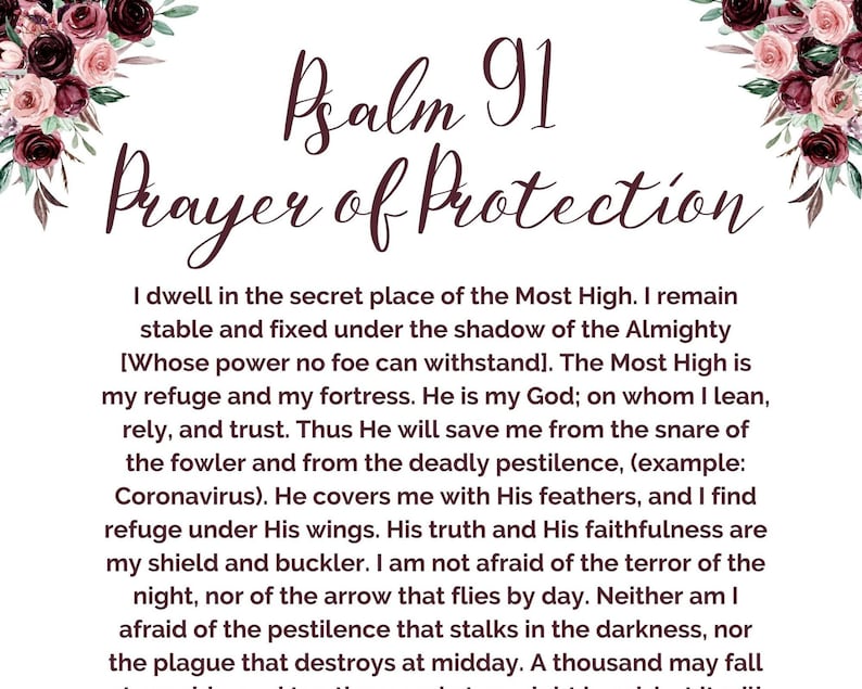 Psalm 91 -protection Prayer| God's Protection Prayer| Christian Wall ...