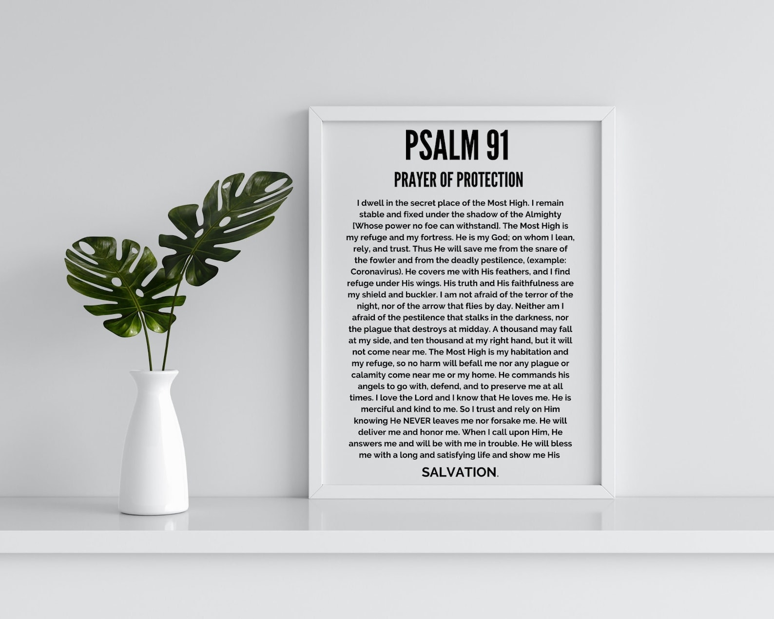 PSALM 91-prayer of Protection Christian Wall Art Scripture | Etsy
