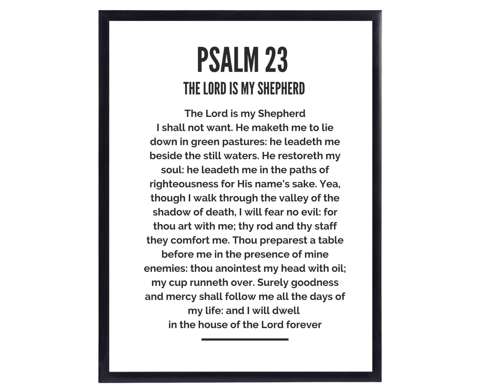 Psalm 23 - the Lord is My Shepherd Christian Wall Art- Bold Font ...