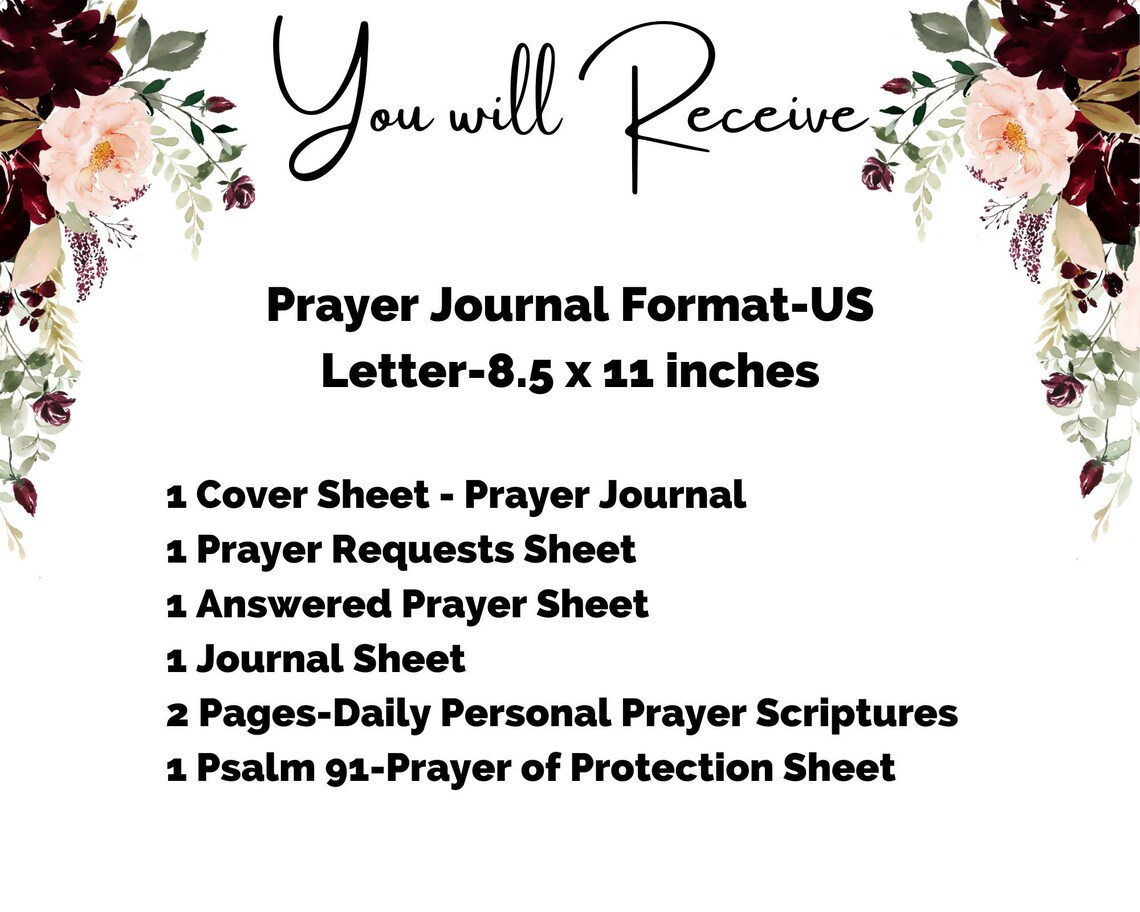Prayer Journal Package-cover, Prayer Requests, Answered Prayer, 15 ...
