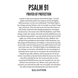 PSALM 91-prayer of Protection Christian Wall Art| Scripture Digital ...