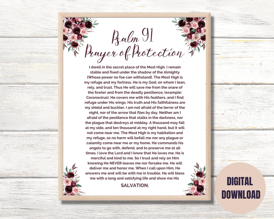Psalm 91 -protection Prayer| God's Protection Prayer| Christian Wall ...