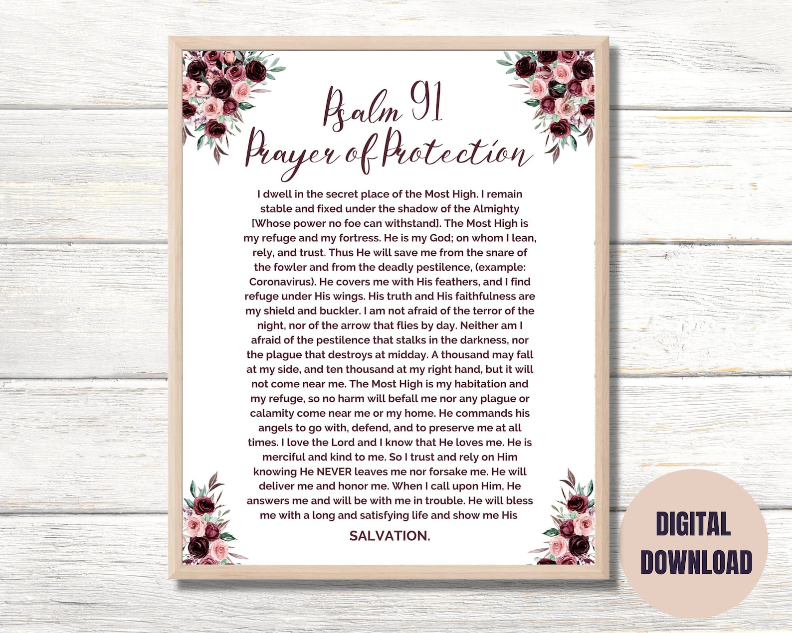 Psalm 91 -protection Prayer| God's Protection Prayer| Christian Wall ...