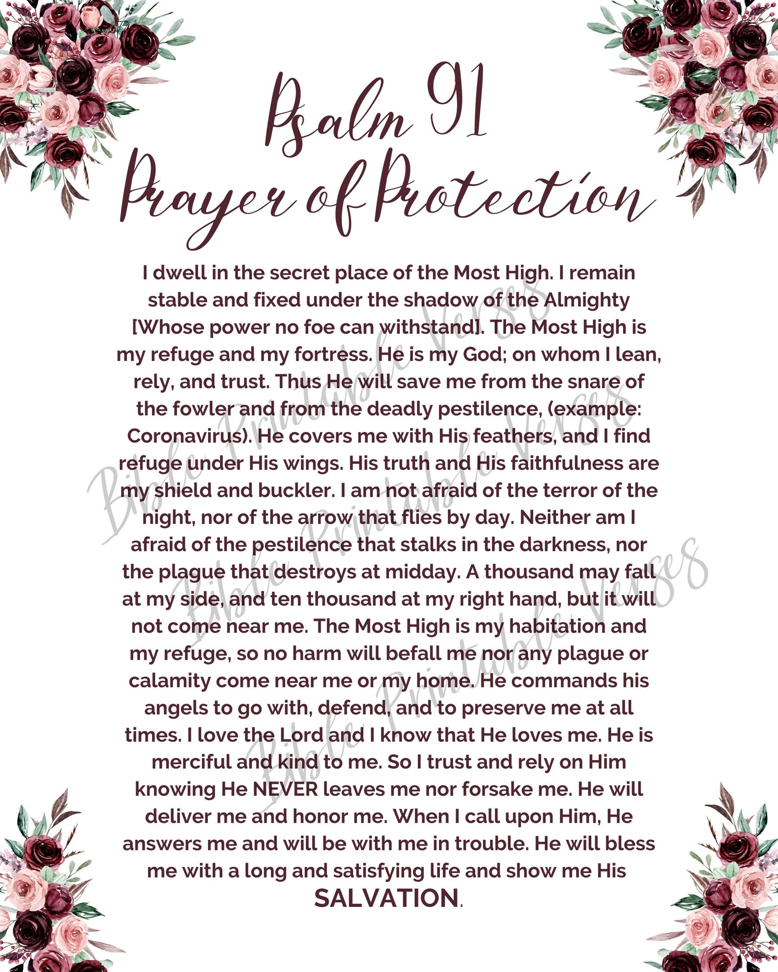 Psalm 91 Prayer Of Protection From Danger And From Diseases Etsy Psalm 91 Prayer Of Protection From Danger And From Diseases Etsy