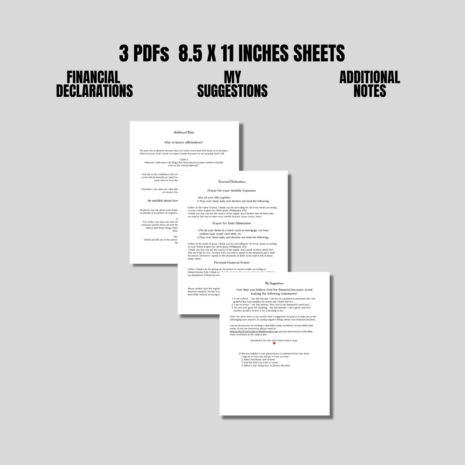 36 Financial Scripture Affirmation Cards - Daily Financial Scripture ...