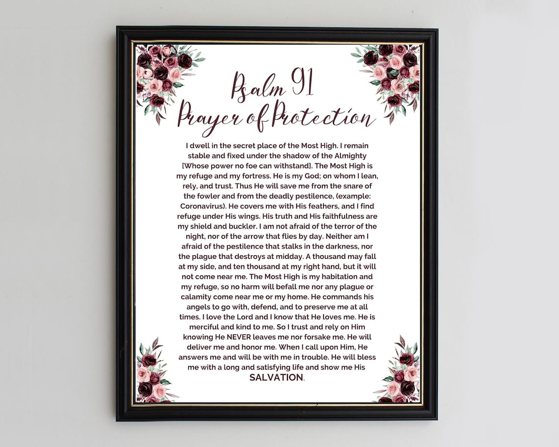 Psalm 91 protection Prayer God's Protection Prayer - Etsy
