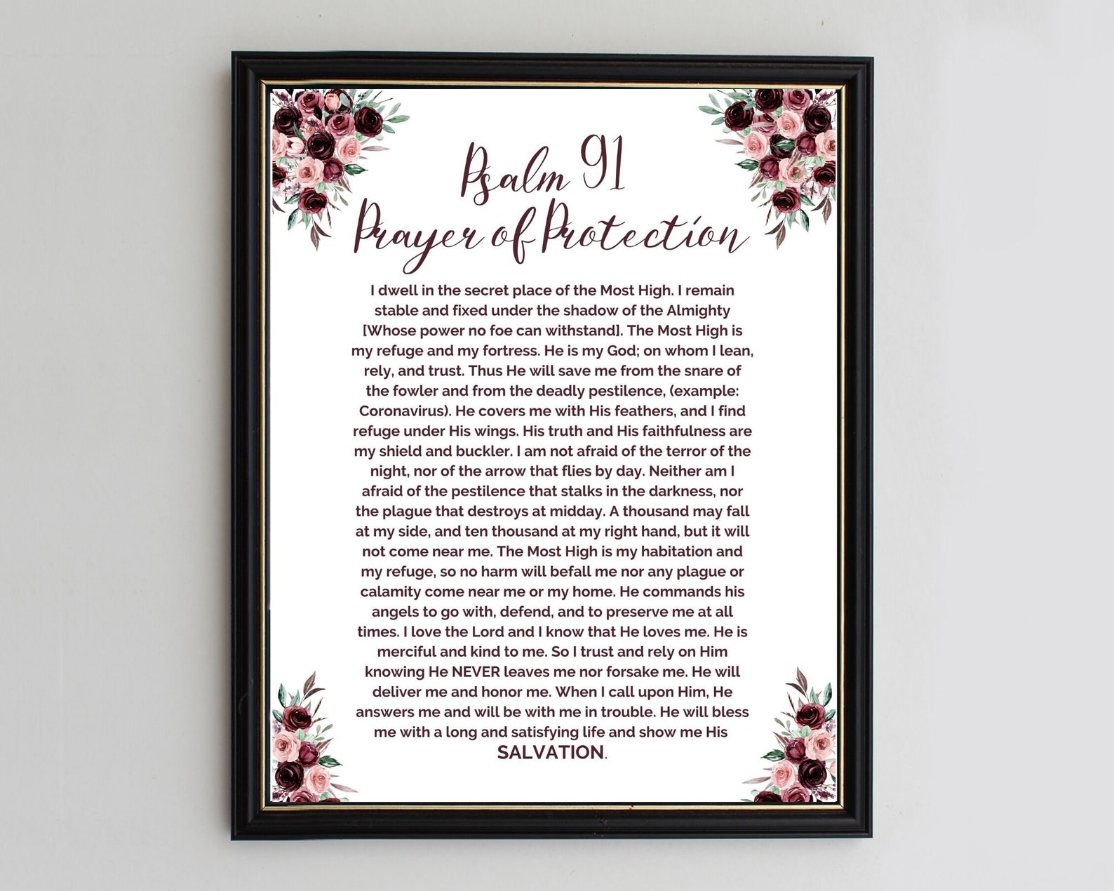 Psalm 91 protection Prayer God's Protection Prayer - Etsy