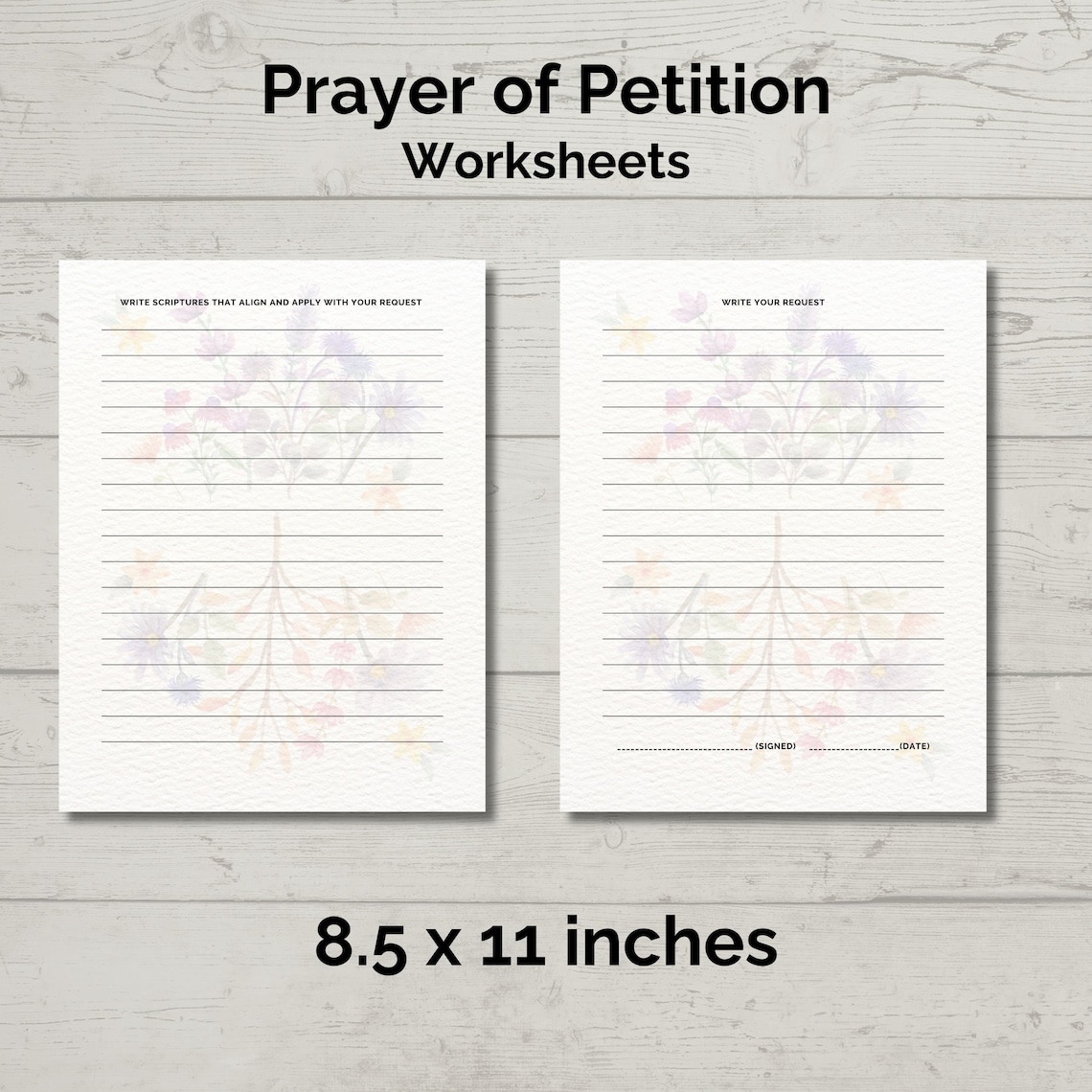 Prayer of Petition Worksheets|10 Page Packet| INSTANT DOWNLOAD - Etsy