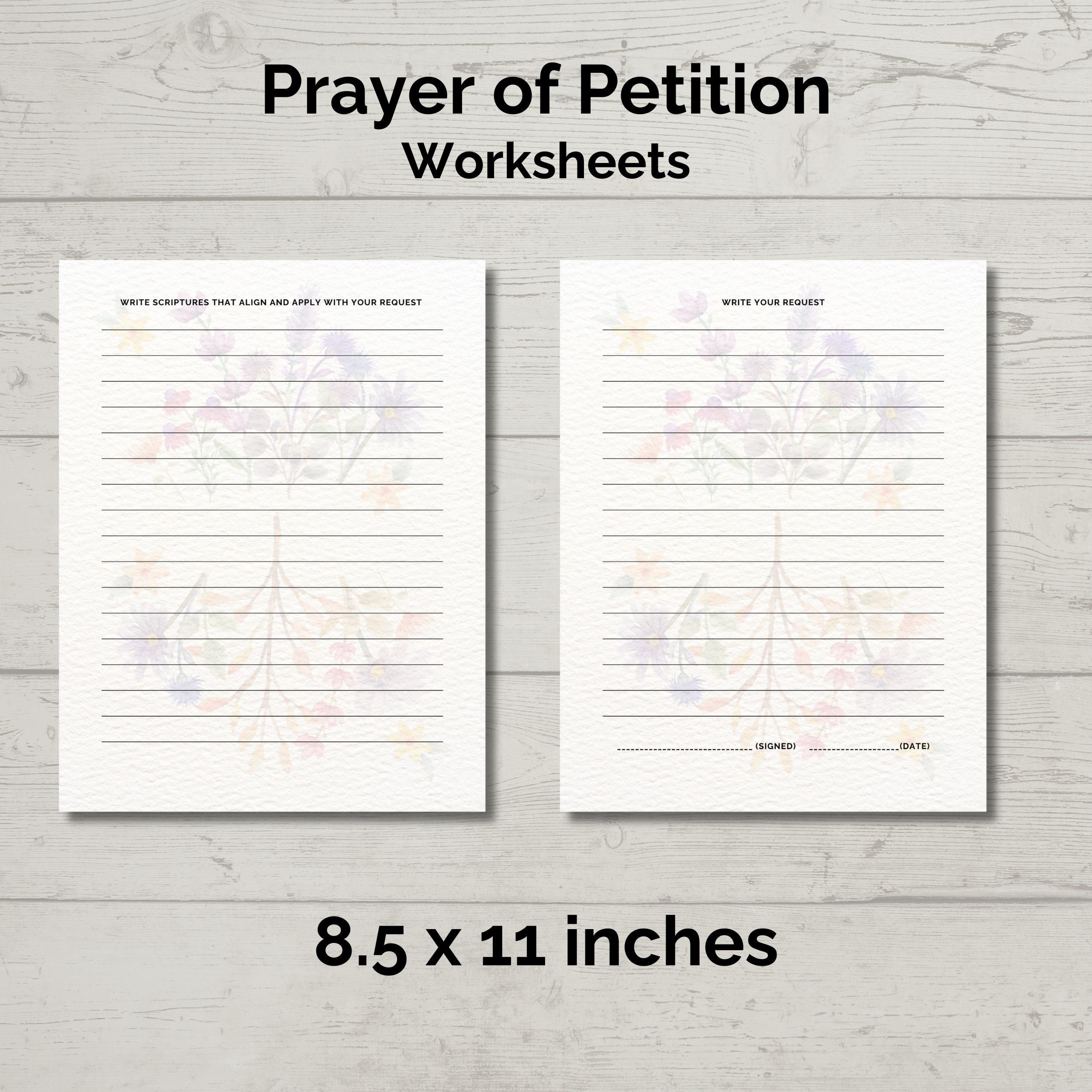 Prayer of Petition Worksheets|10 Page Packet| INSTANT DOWNLOAD - Etsy