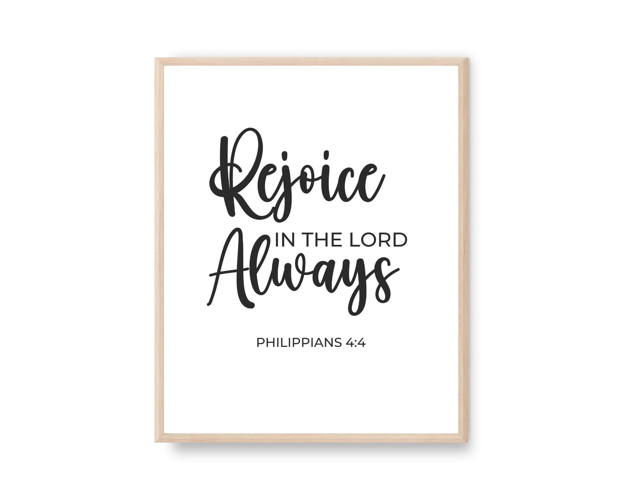 Rejoice in the Lord Always Christian Wall Art| Philippians 4:4 Wall Art ...