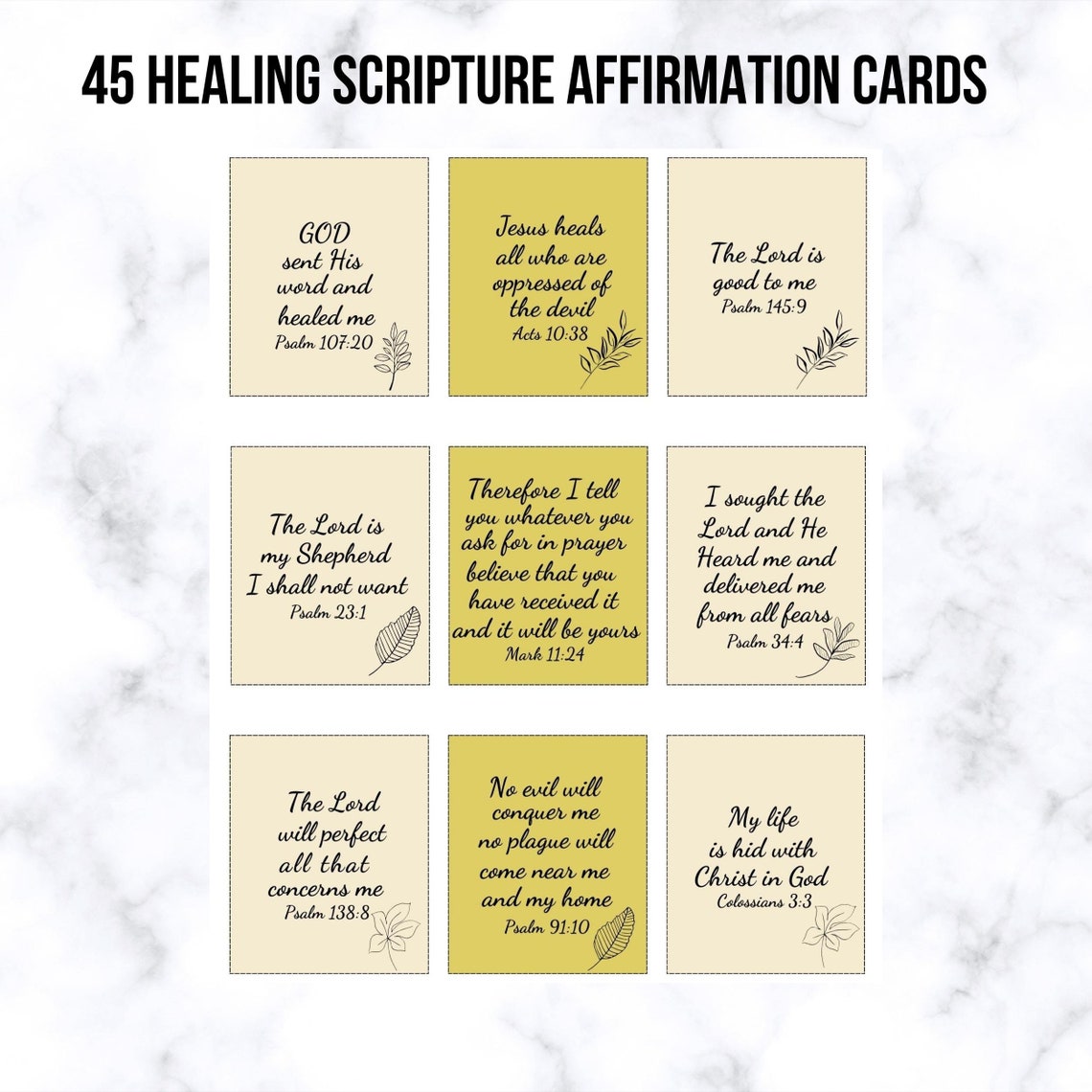 45 Healing Bible Verse Affirmation Cards, Daily Prayer Cards for ...